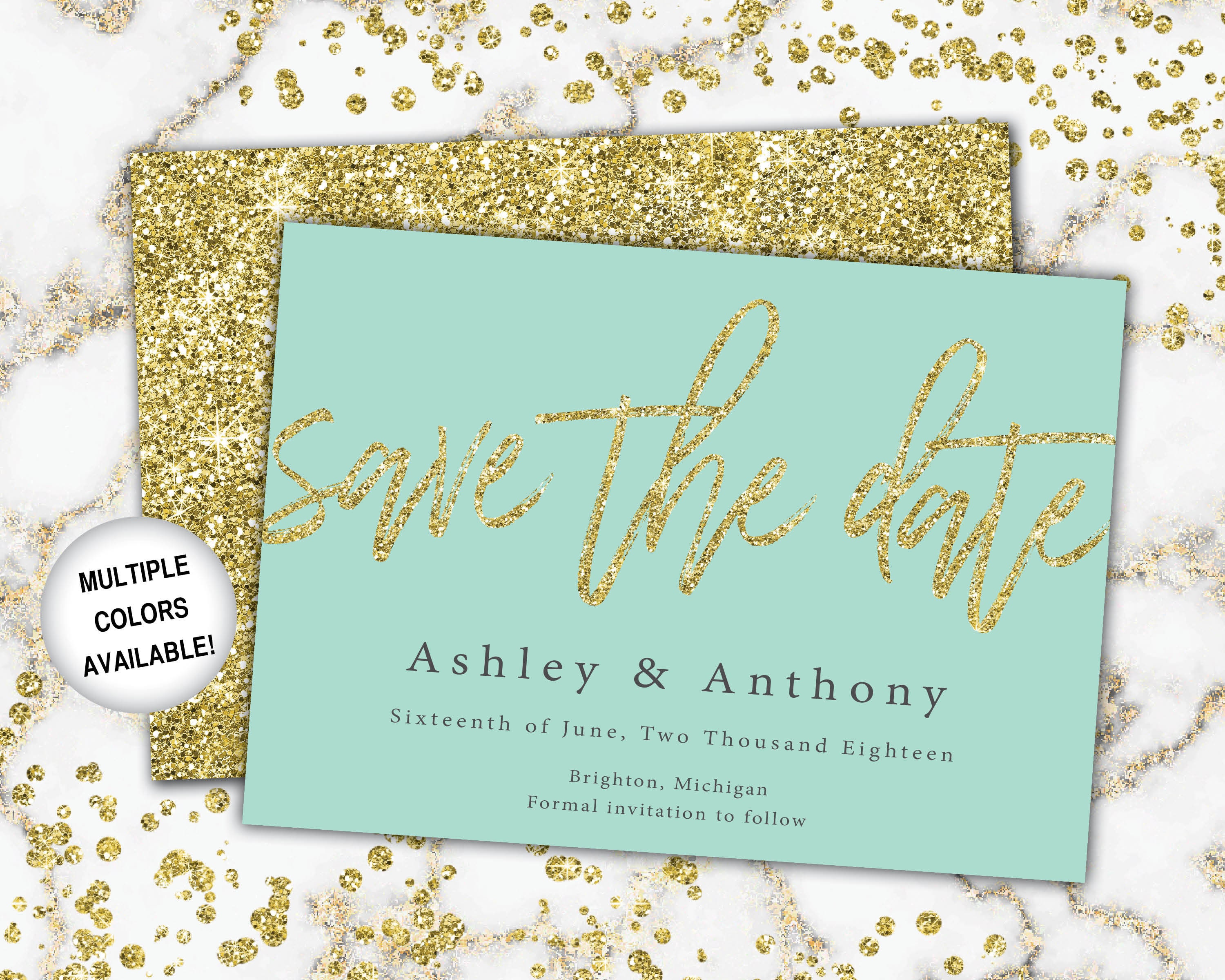 Black and Gold Save the Date Without Photo | Save the Date Invitation ...