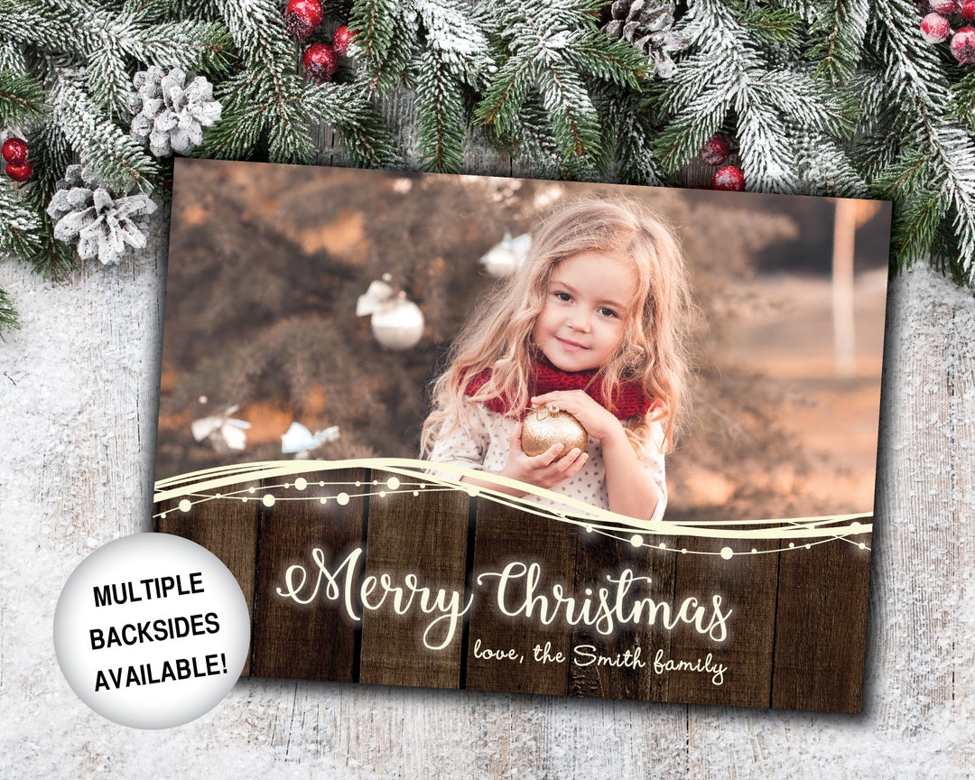 Rustic Christmas Card With Photo | Christmas Card Photo | Christmas ...