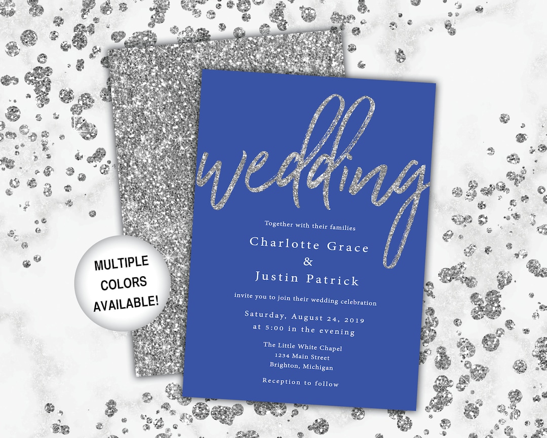 Blue and Silver Wedding Invitations | Printable Wedding Invitations ...