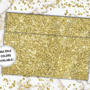 Rose Gold Glitter Envelopes | Rose Gold Envelopes Template | Printable ...