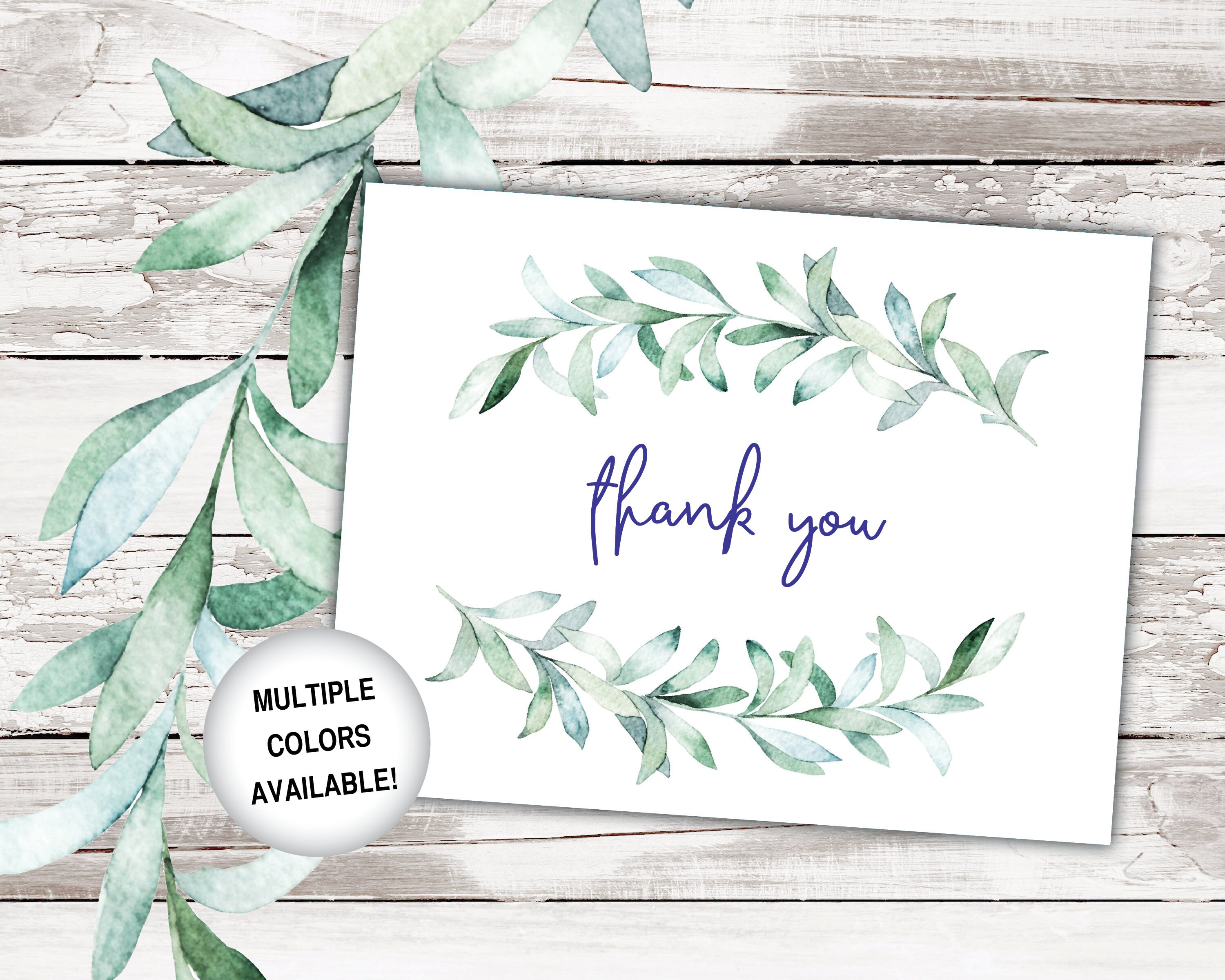 Eucalyptus Thank You Cards | Printable Thank You Cards With Eucalyptus ...