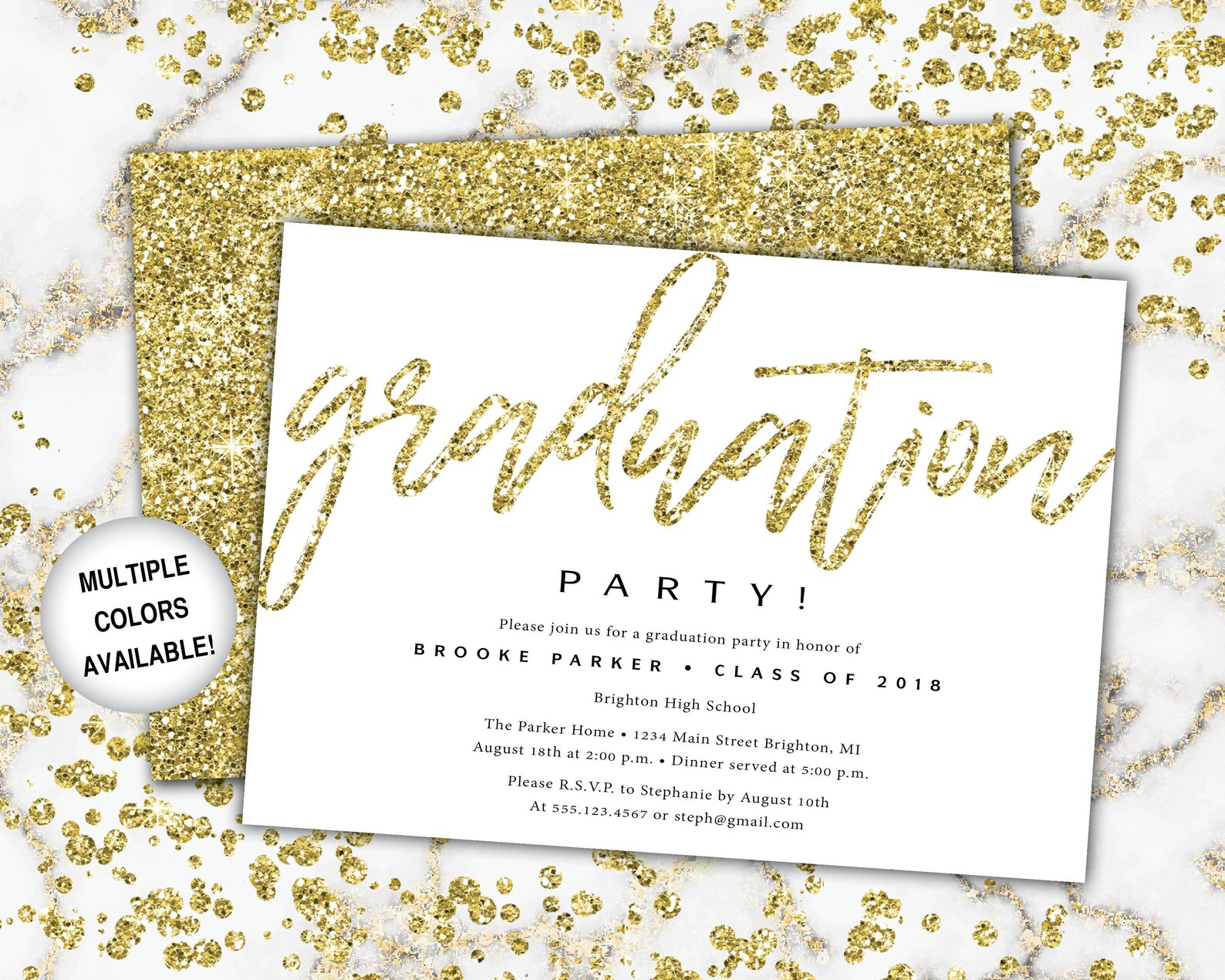 Red and Gold Graduation Party Invitation Graduation Party | Etsy