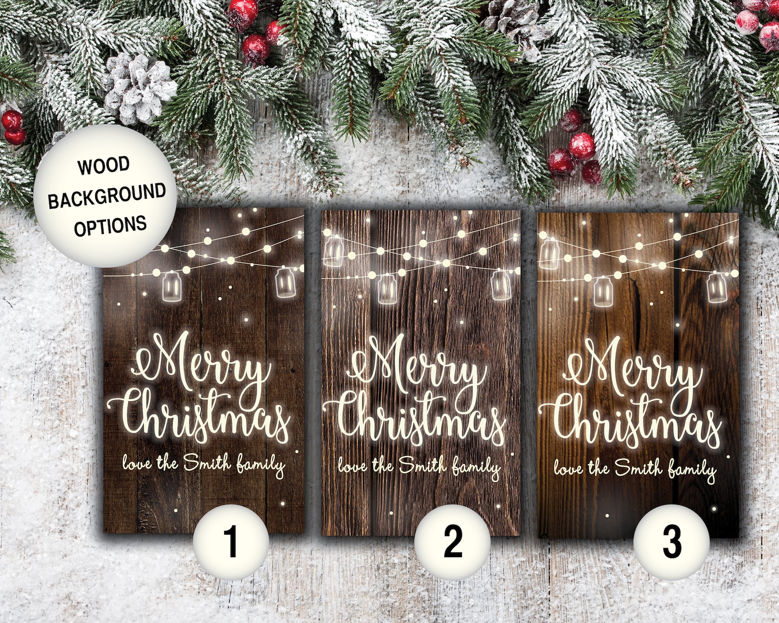 Rustic Happy Holidays Card With Photo Holiday Card Photo Holiday Card ...