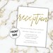 Gold Wedding Reception Cards Wedding Reception Cards Gold - Etsy