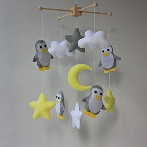 Nursery Mobile, Penguin Baby Shower, Winter Wall Decor, Penguin Baby ...