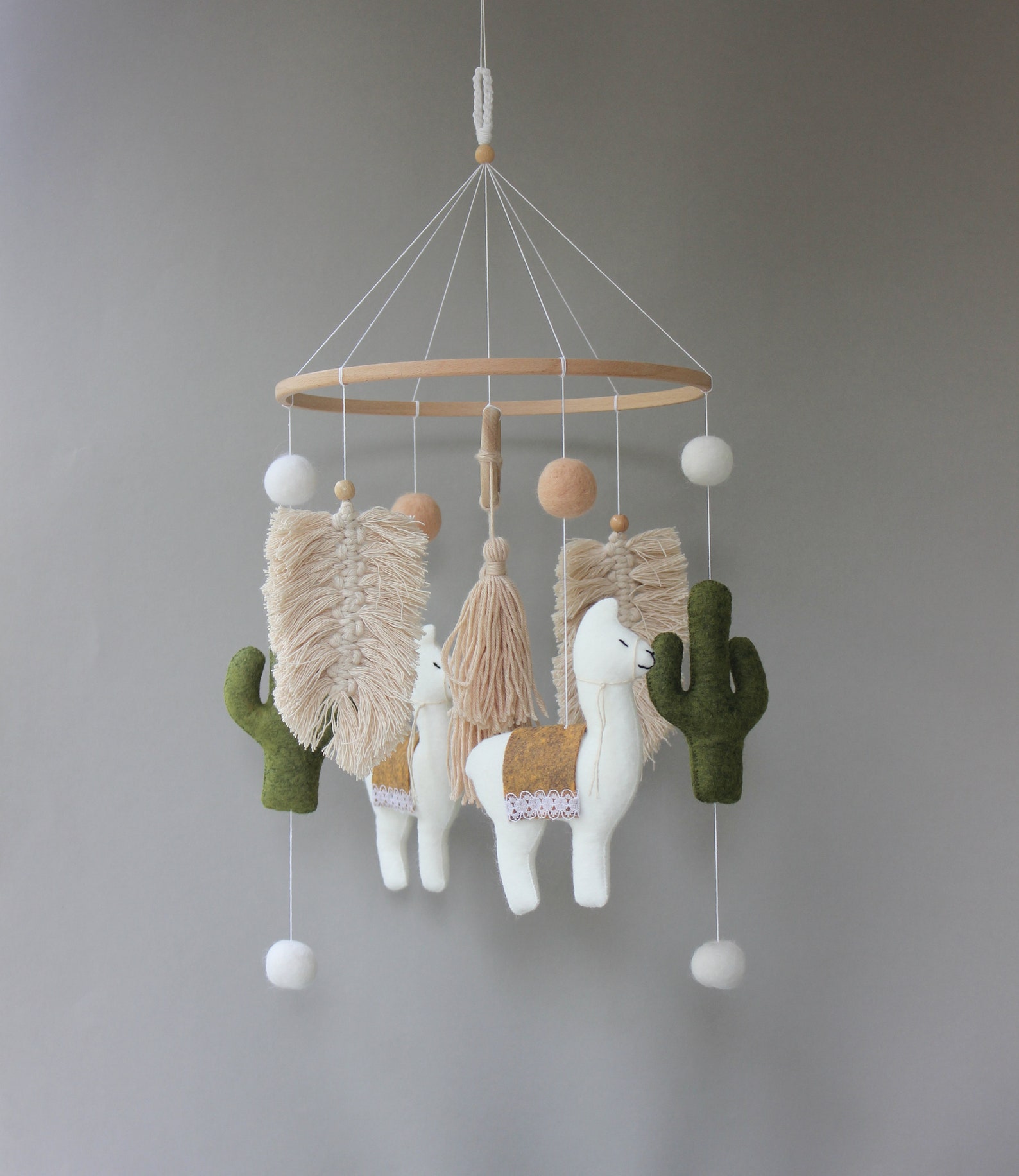 Llama Mobile Alpaca Mobile Macrame Mobile - Etsy