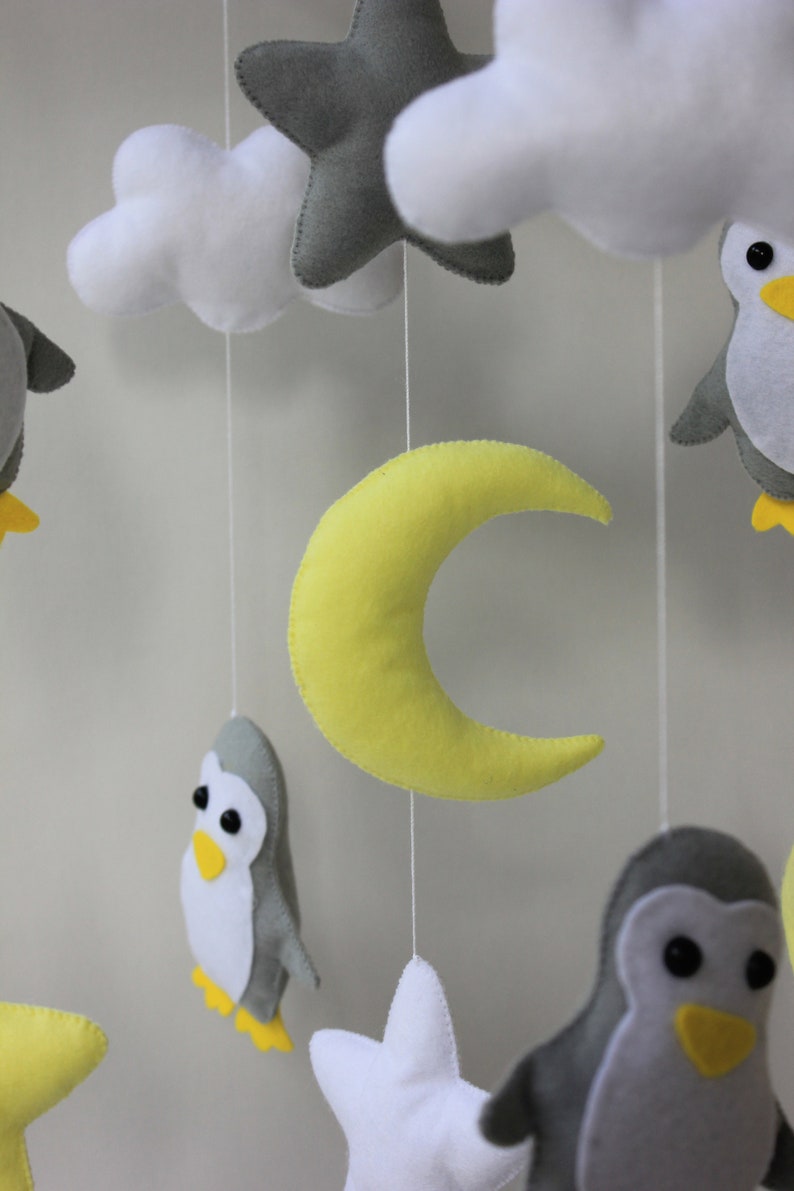 Nursery Mobile, Penguin Baby Shower, Winter Wall Decor, Penguin Baby ...