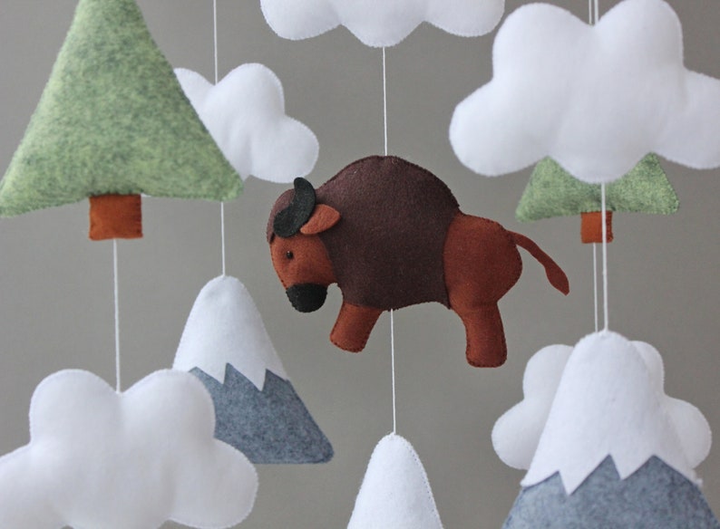 Bison Mobile Buffalo Mobile Woodland Mobile | Etsy