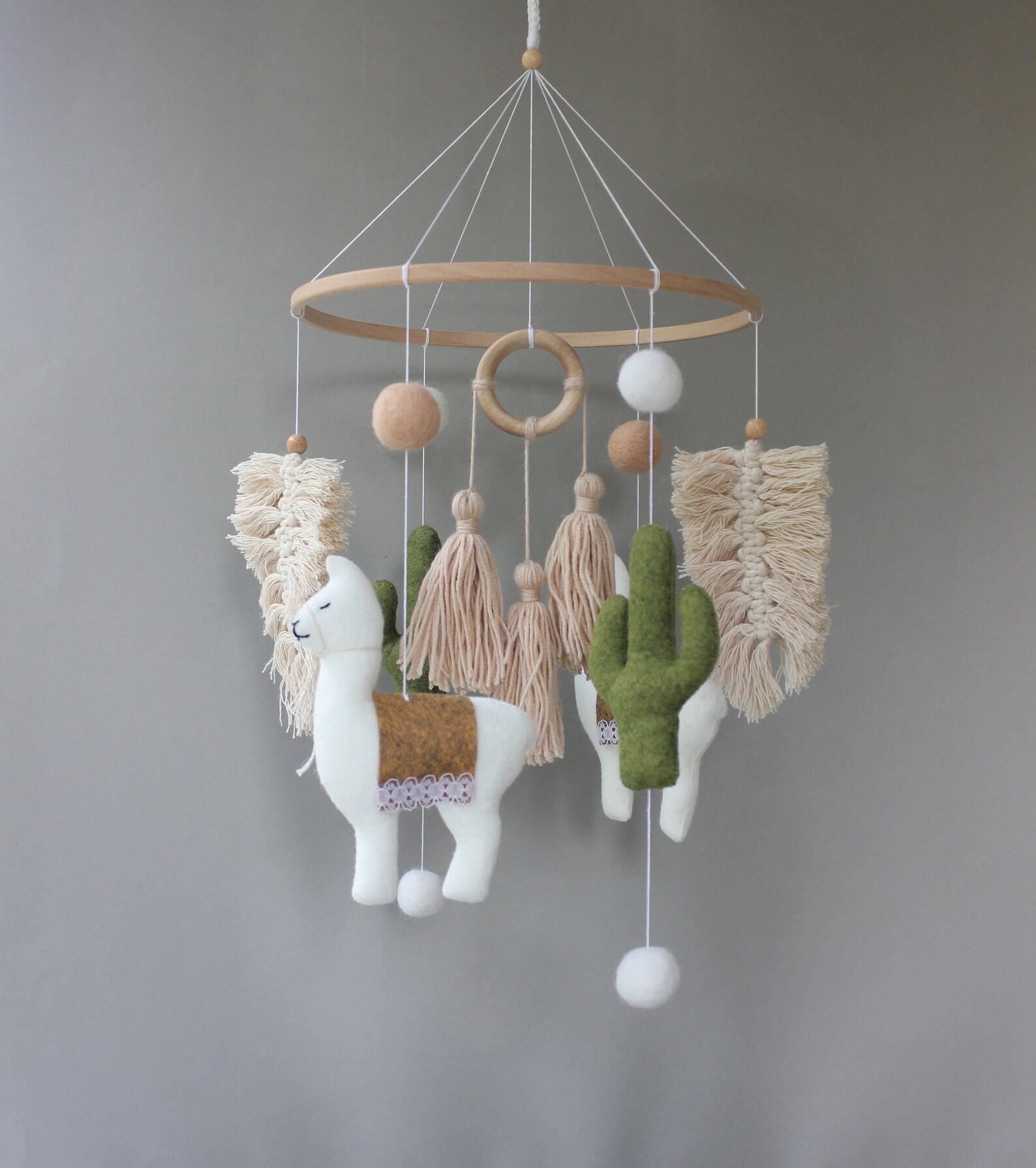 Llama Mobile Alpaca Mobile Macrame Mobile - Etsy