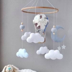 Hot Air Balloon Crib Mobile Adventure Nursery Design Travel - Etsy