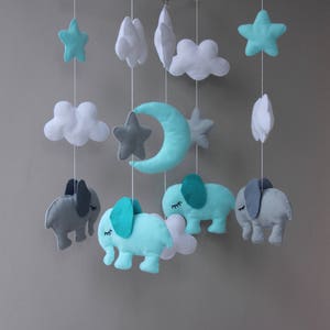 Elephant Baby Mobile, Elephant Crib Mobile, Elephant Nursery, Elephant ...