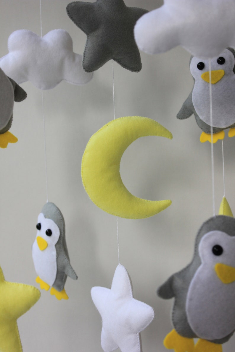 Nursery Mobile, Penguin Baby Shower, Winter Wall Decor, Penguin Baby ...