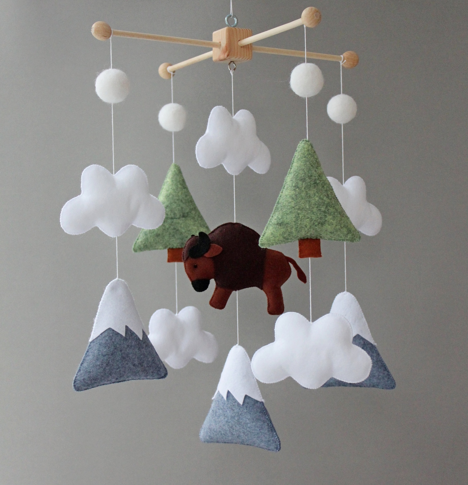 Bison Mobile Buffalo Mobile Woodland Mobile | Etsy