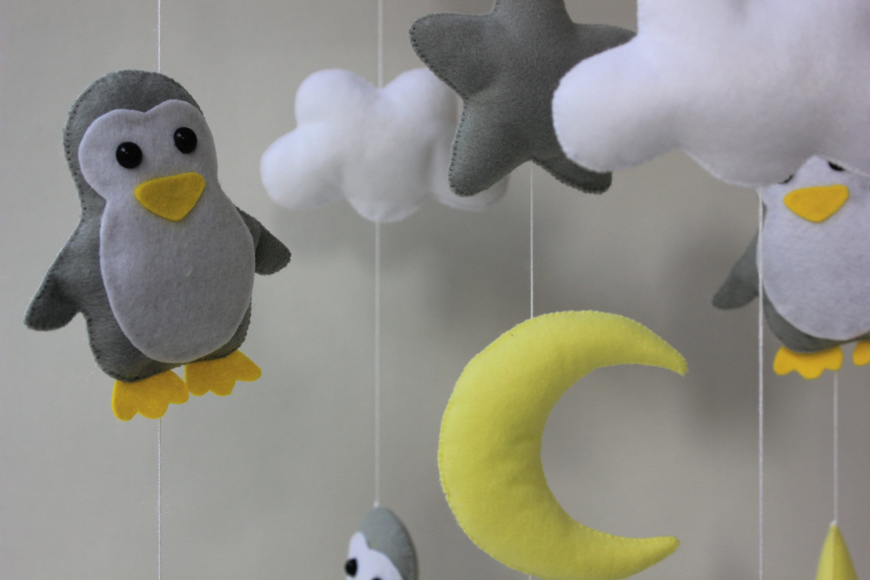 Nursery Mobile, Penguin Baby Shower, Winter Wall Decor, Penguin Baby ...