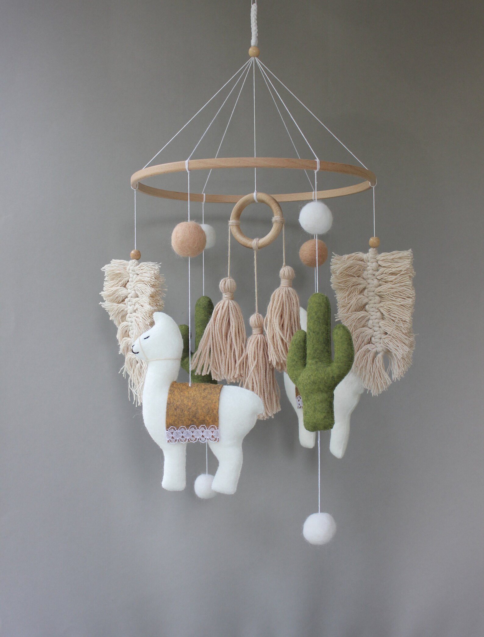 Llama Mobile Alpaca Mobile Macrame Mobile - Etsy