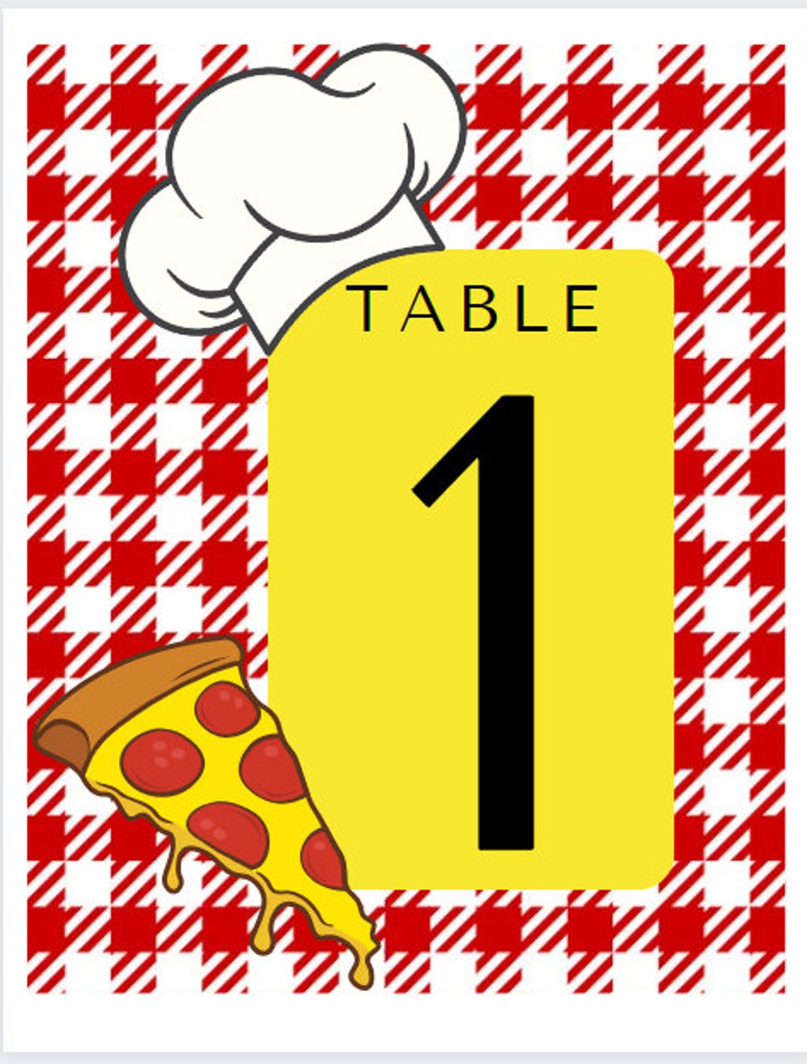 Pizza Parlor Table Numbers Ready to Print - Etsy