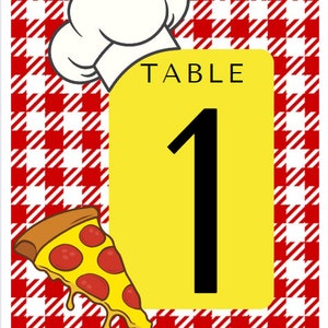 Pizza Parlor Table Numbers Ready to Print - Etsy