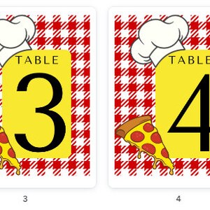 Pizza Parlor Table Numbers Ready to Print - Etsy