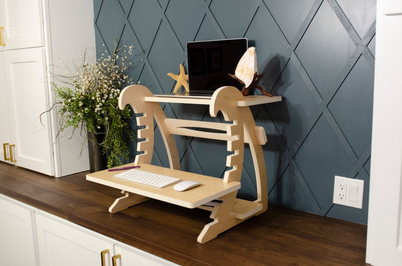 Stand up / Standing Desk With Wave / Shark Sides. Home Office. | Etsy