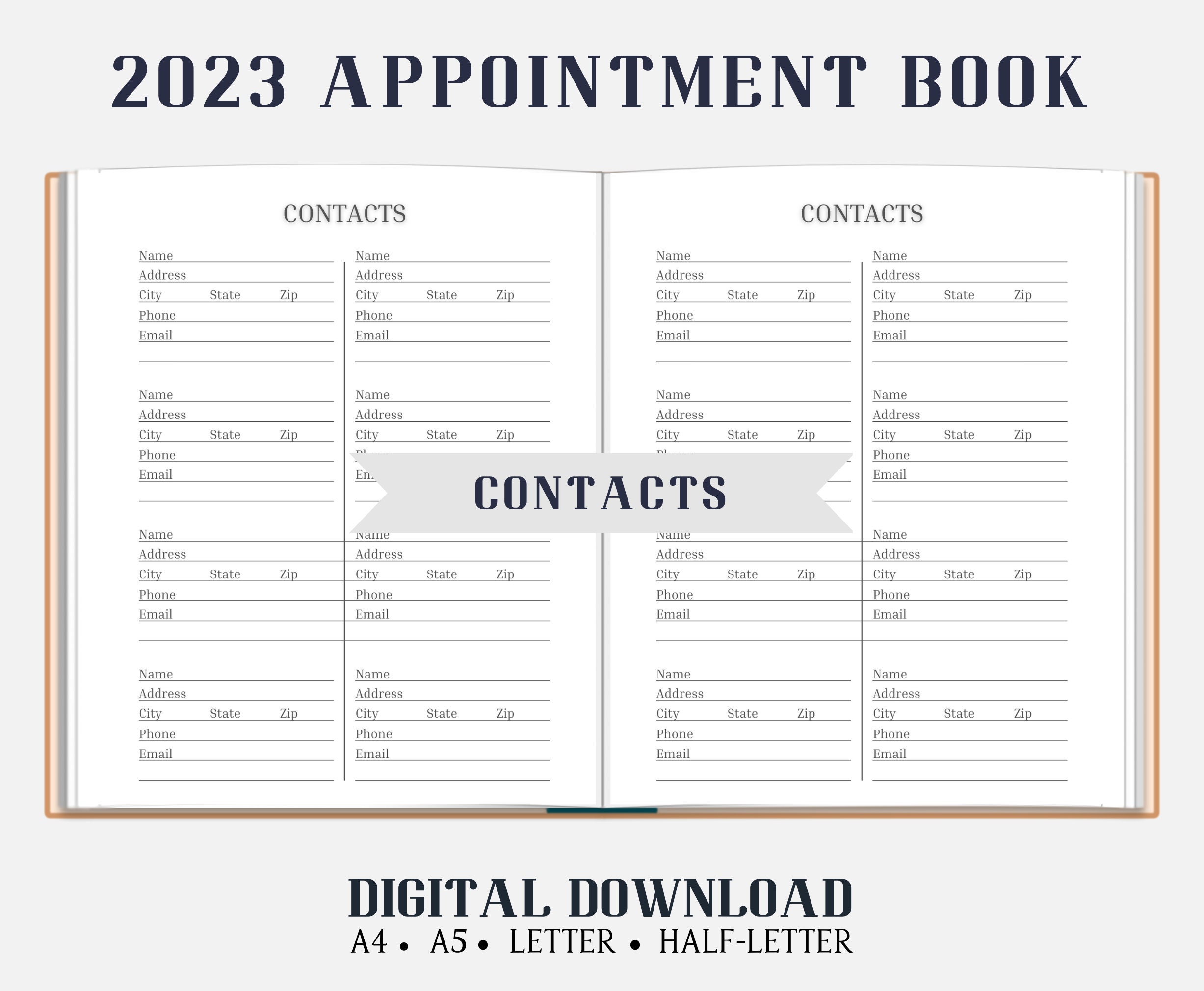 2023 Appointment Book Printable Daily and Hourly Schedules With 30 ...