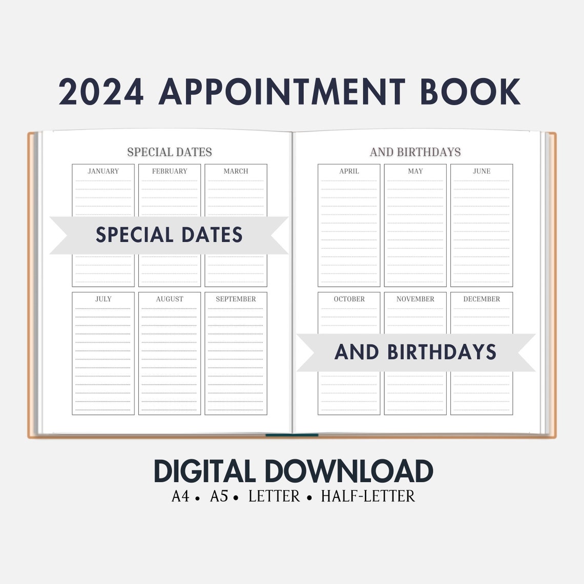 2024 Appointment Book Printable Daily and Hourly Schedules With 15 ...
