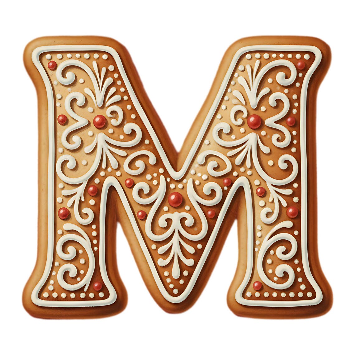 36 Vintage Gingerbread Alphabet Clipart Bundle PNG, Watercolor ...