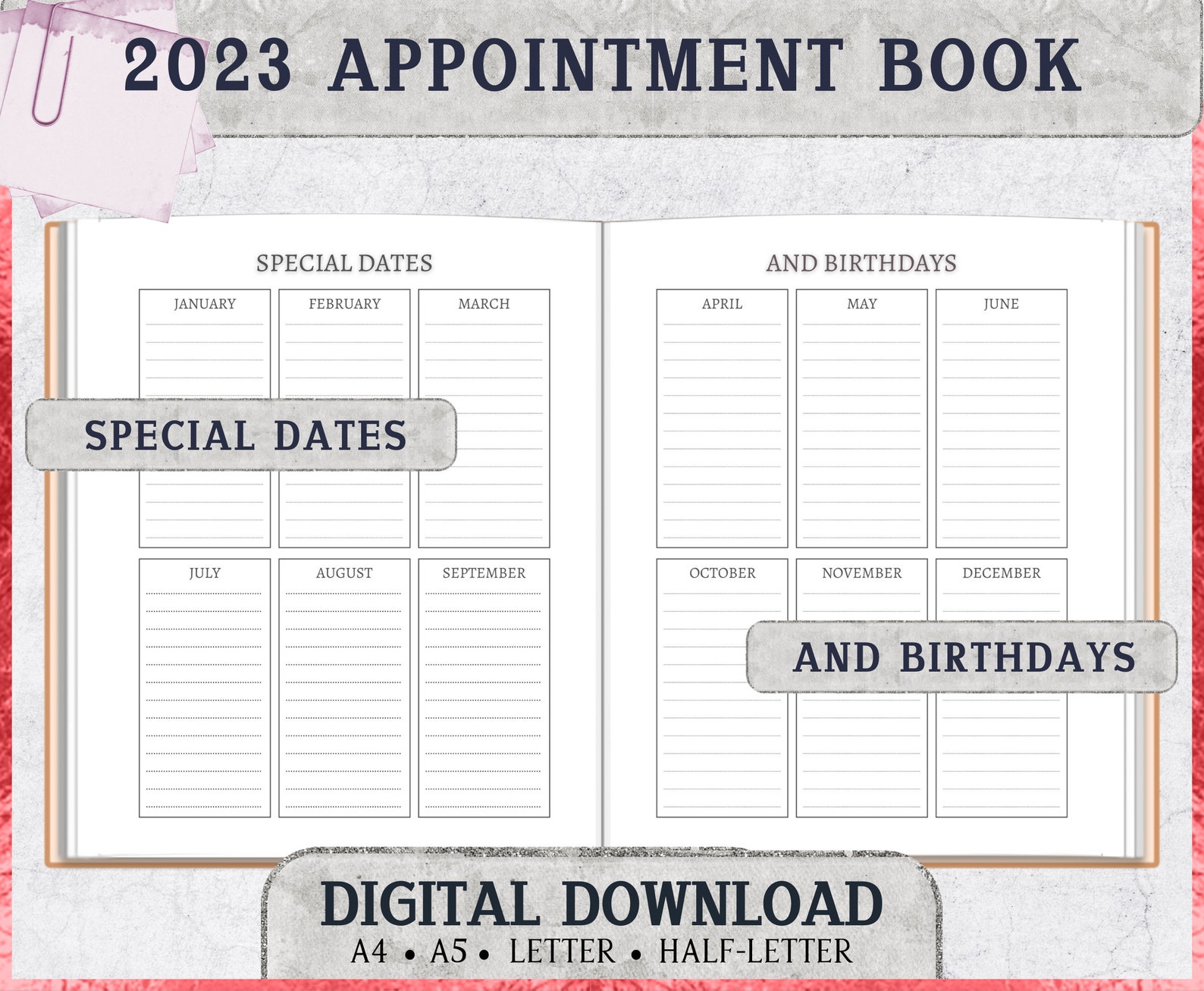2023 Appointment Book Daily and Hourly Schedules With 15 Minute ...