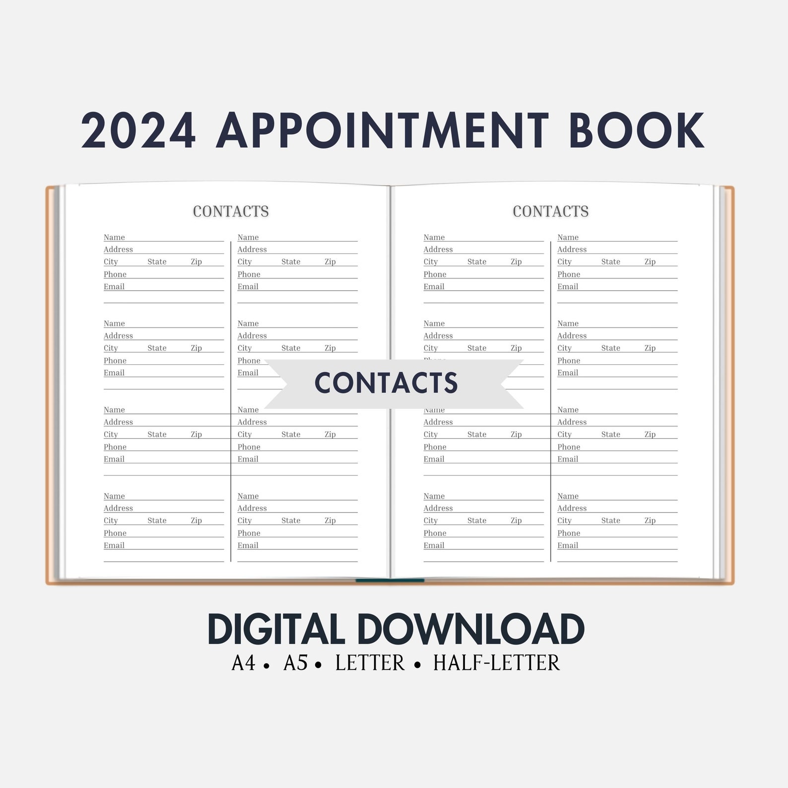 2024 Appointment Book Printable - Daily and Hourly Schedules With 15 ...