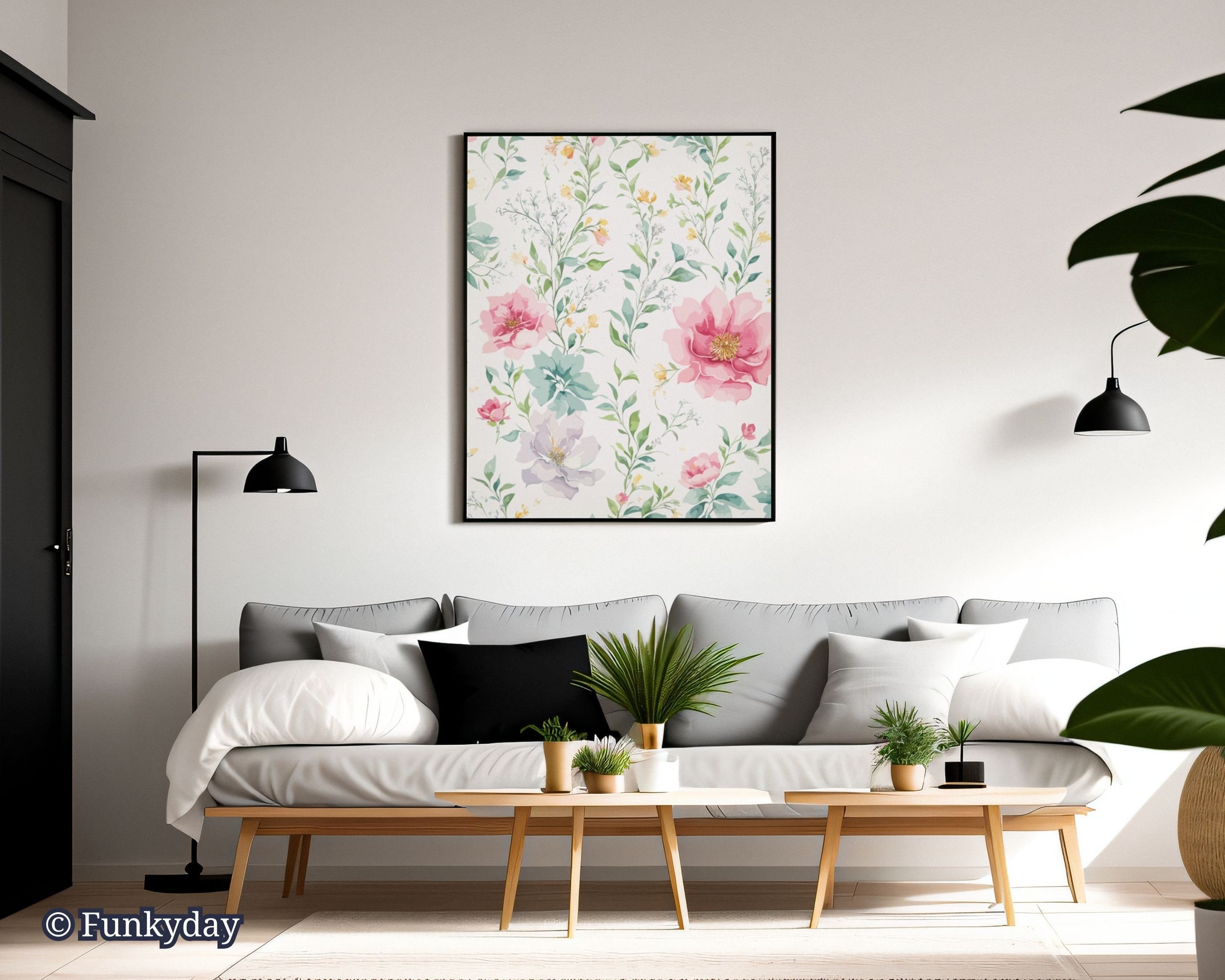 Printable Watercolor Print, Flower Wall Decor, Botanical Wall Art ...