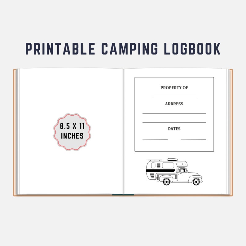 Printable Camping Logbook, RV Travel Journal, Camping Road Trip Tracker ...