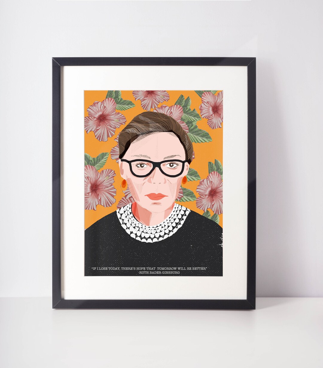 Notorious RBG Art Print: Ruth Bader Ginsburg Portrait With ...