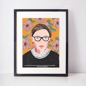 Notorious RBG Art Print: Ruth Bader Ginsburg Portrait With ...