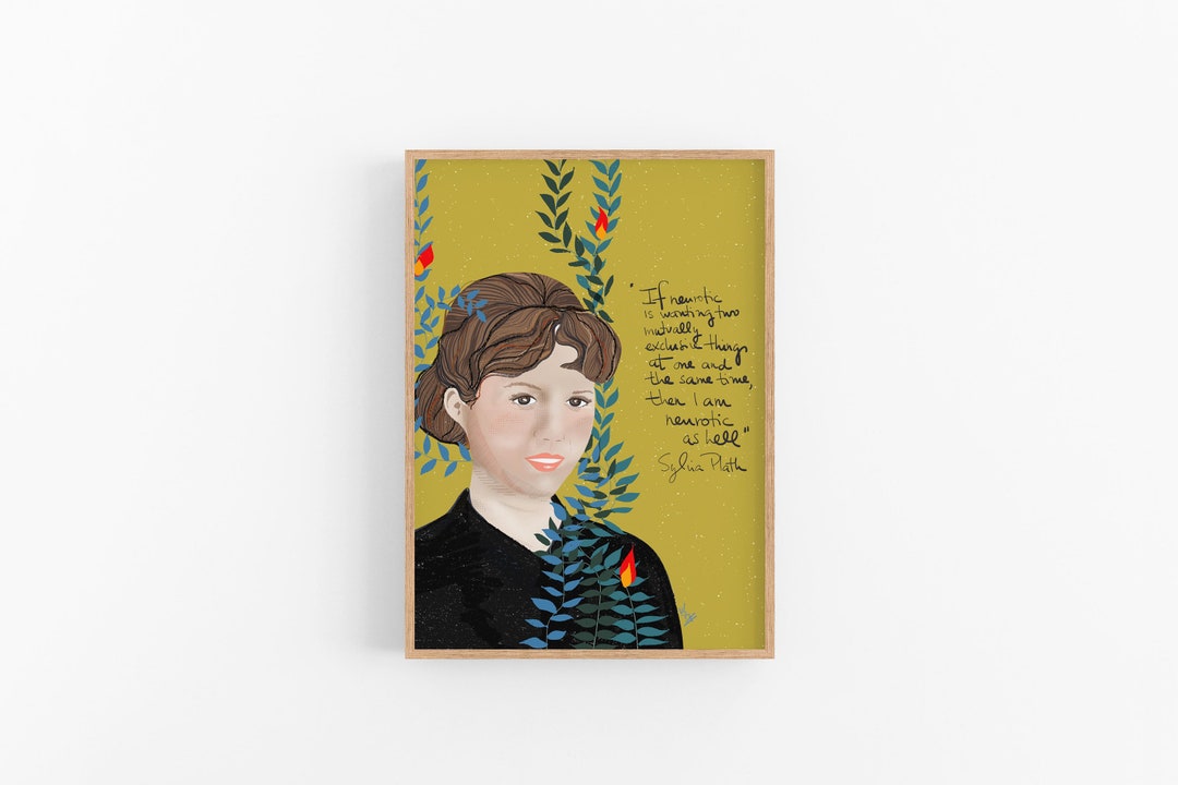 Sylvia Plath Portrait Art Print - Iconic Literary Figure Wall Art ...