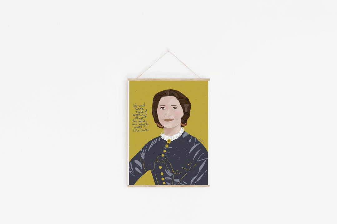 Clara Barton Historical Art Print: Women's History Wall Decor for ...