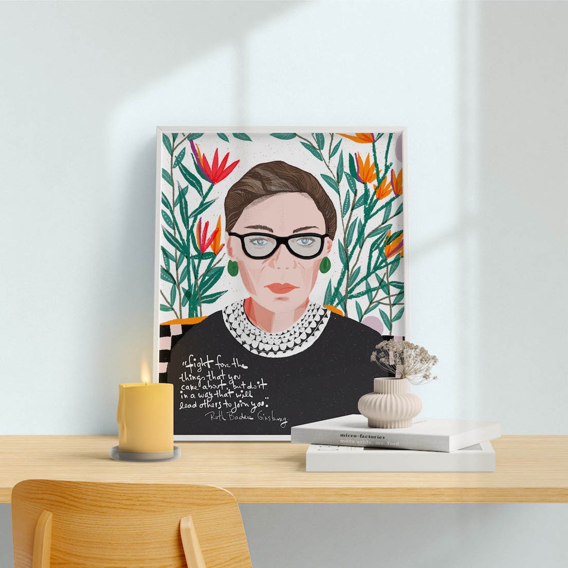 Notorious RBG Art Print Ruth Bader Ginsburg Portrait Cubicle - Etsy