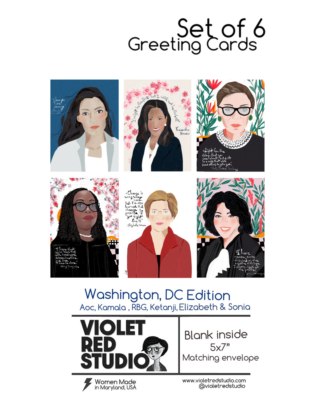Greeting Card Set - Feminist Cards Celebrating Women in Politics, Ideal ...