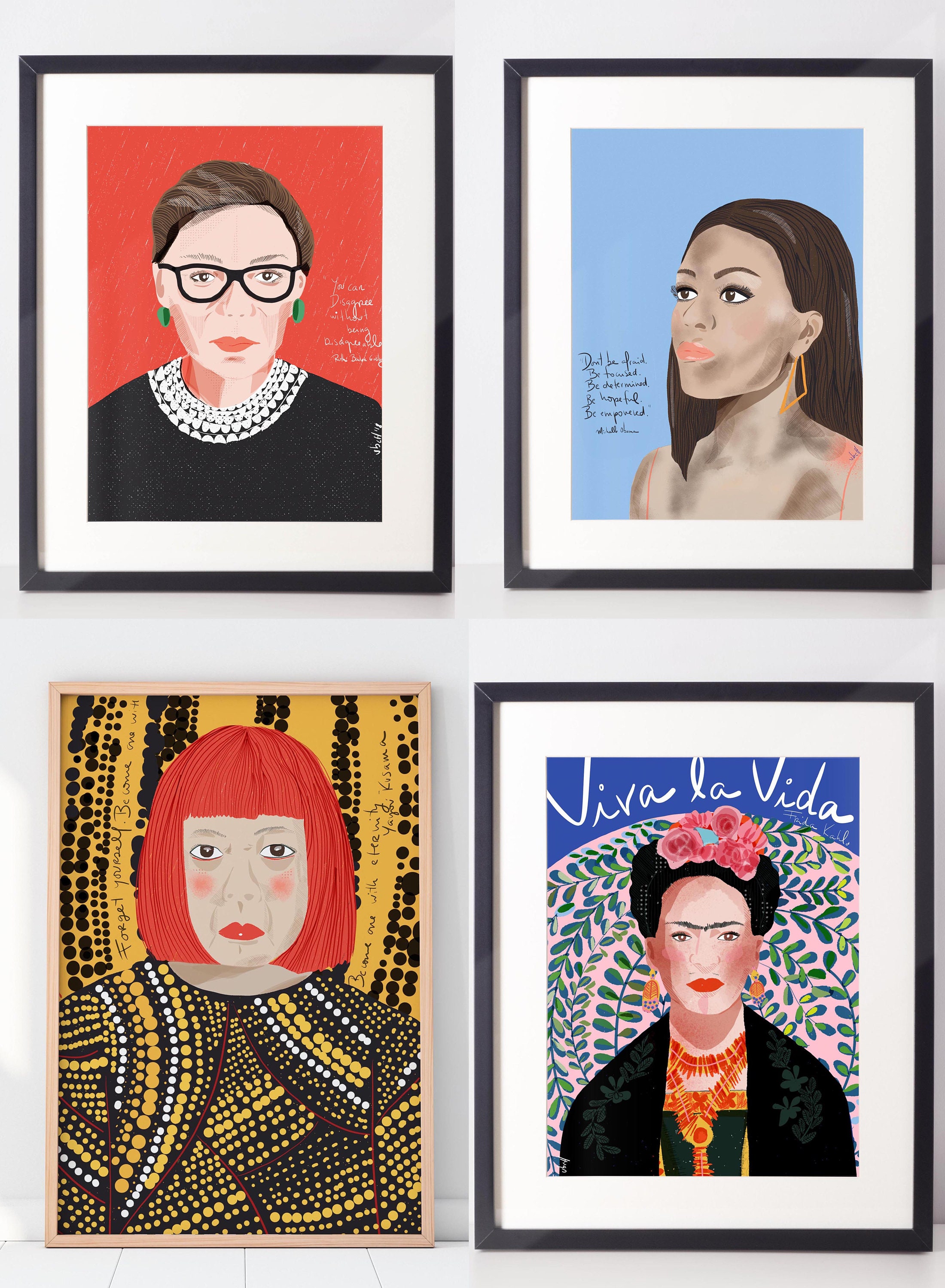 Feminist Wall Art Ready To Frame Prints Iconic Women Etsy