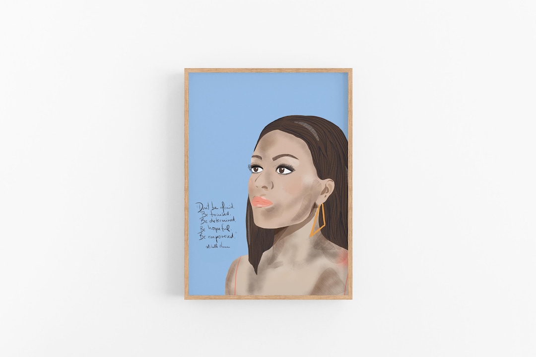Michelle Obama Portrait: Empowering Wall Art Celebrating Leadership ...