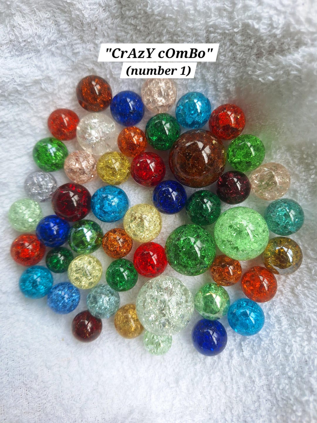 48 Marbles, "crazy Combo #1, Sizes Range From 12.75mm to 25mm, Game ...