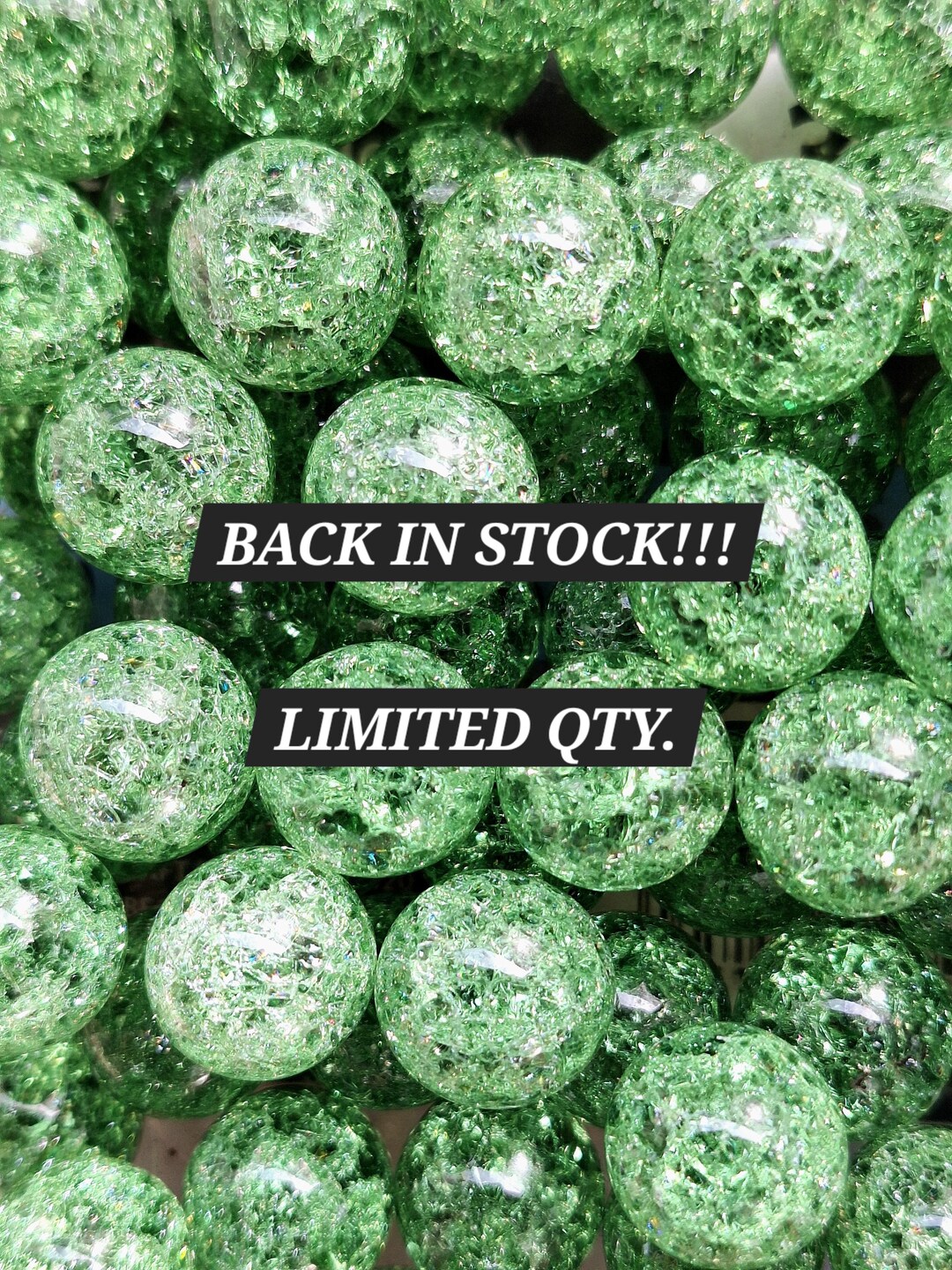 14mm to 15mm- 10 Cracked Marbles, Fried Marbles 9/16", Green Cracked ...