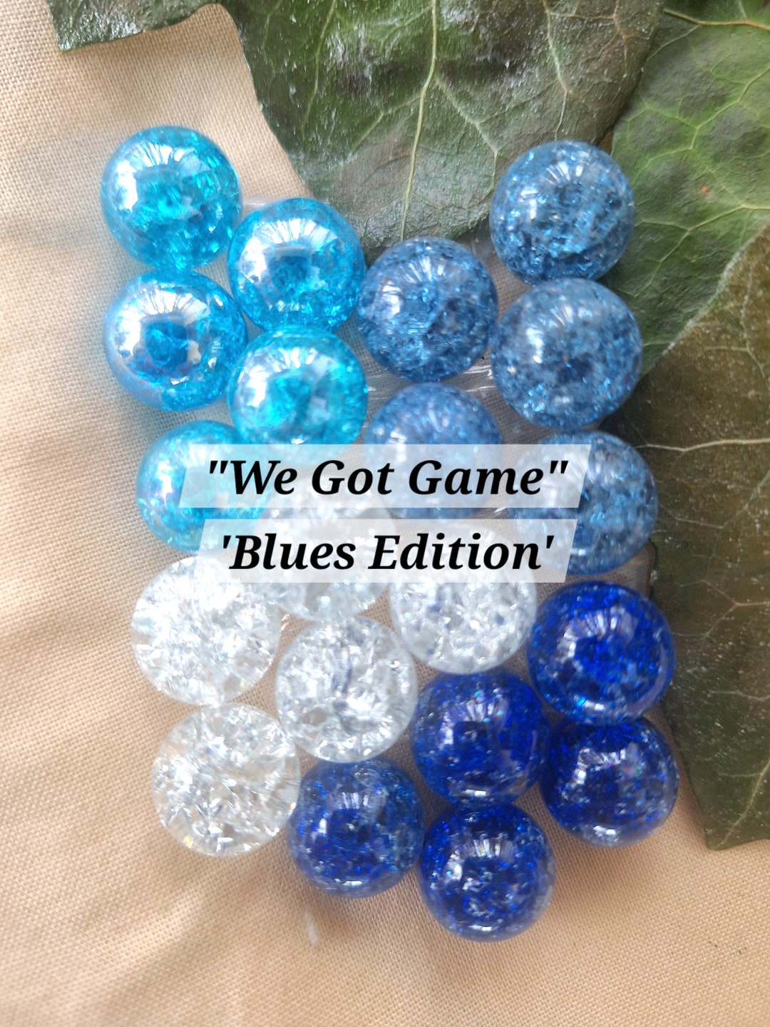 14mm - 20 Pcs. 'we Got Game' Blues Edition, Cracked Marbles, Fried ...