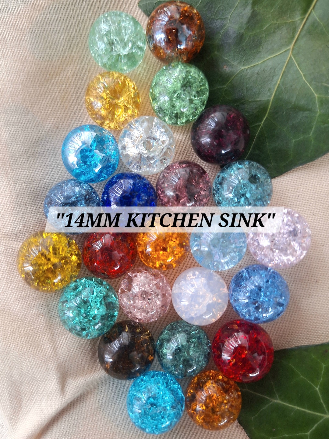 14mm - 25 Pieces "kitchen Sink", Fried Marbles 9/16", Game Marbles, Old ...