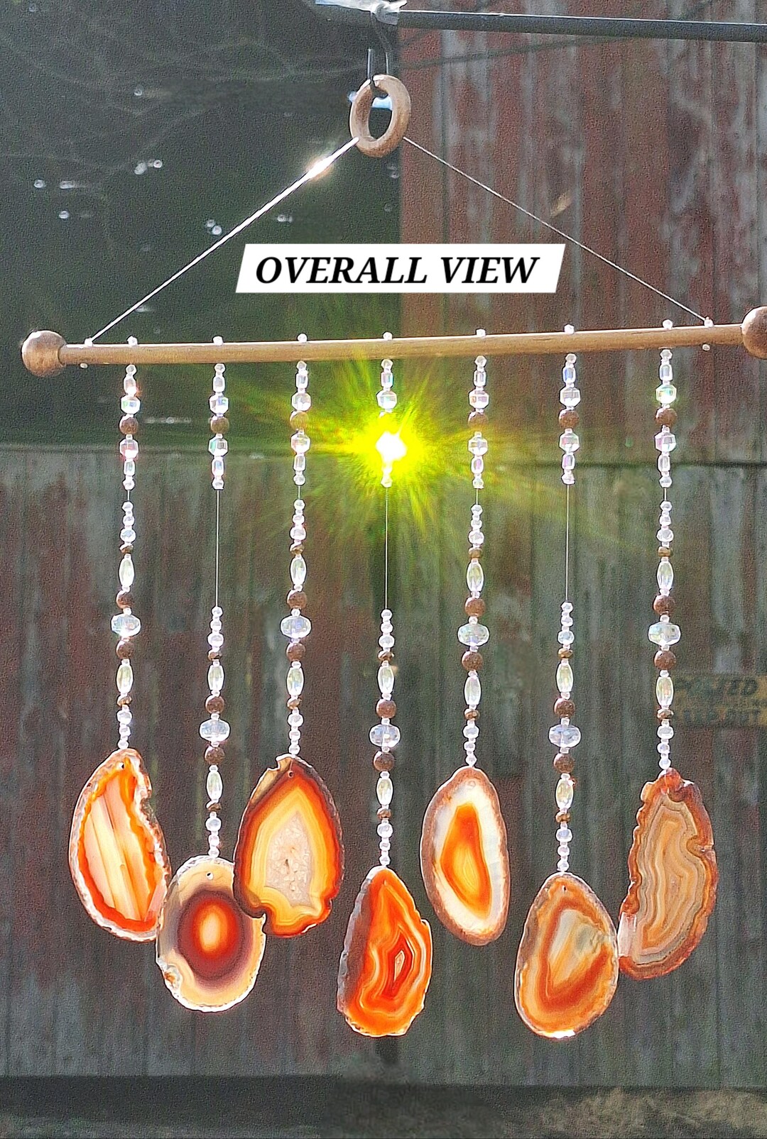 7 Piece Agate Suncatcher, Glass Window Suncatcher, Metaphysical ...