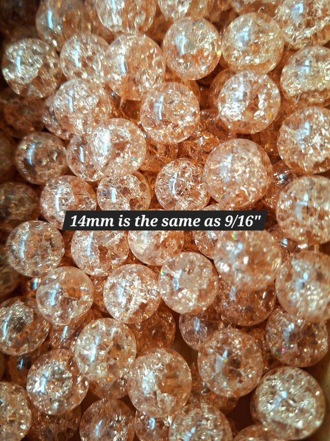 14mm - 10 Cracked Marbles, Fried Marbles, "georgia Peach" Cracked Fried ...