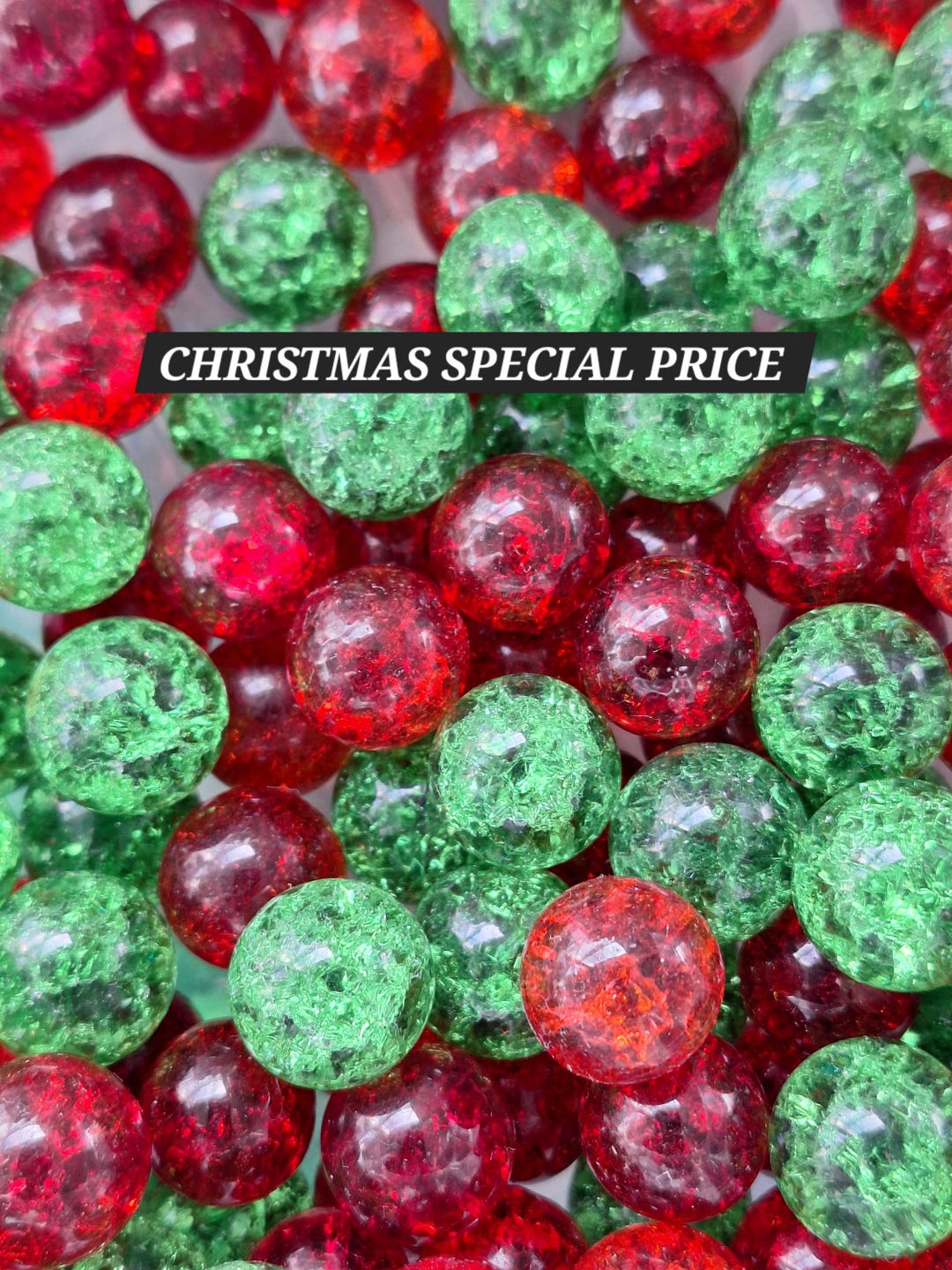 20 Pieces 16mm Cracked Marbles, Fried Marbles 16mm, Ruby Red and Green ...