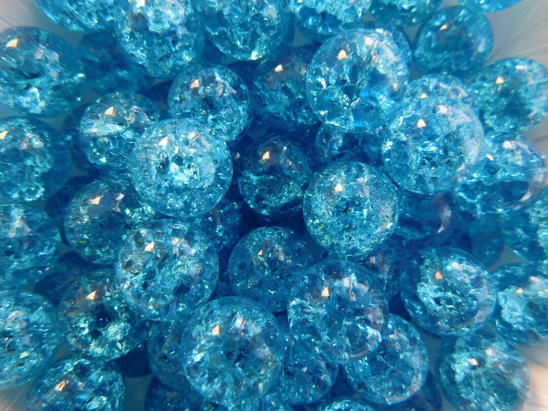 10 - 16mm Cracked Marbles, Fried Marbles, Aqua Cracked Fried Marbles ...