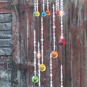 14 Piece Chakra Crystal Suncatcher, Chandelier Crystal Suncatcher ...