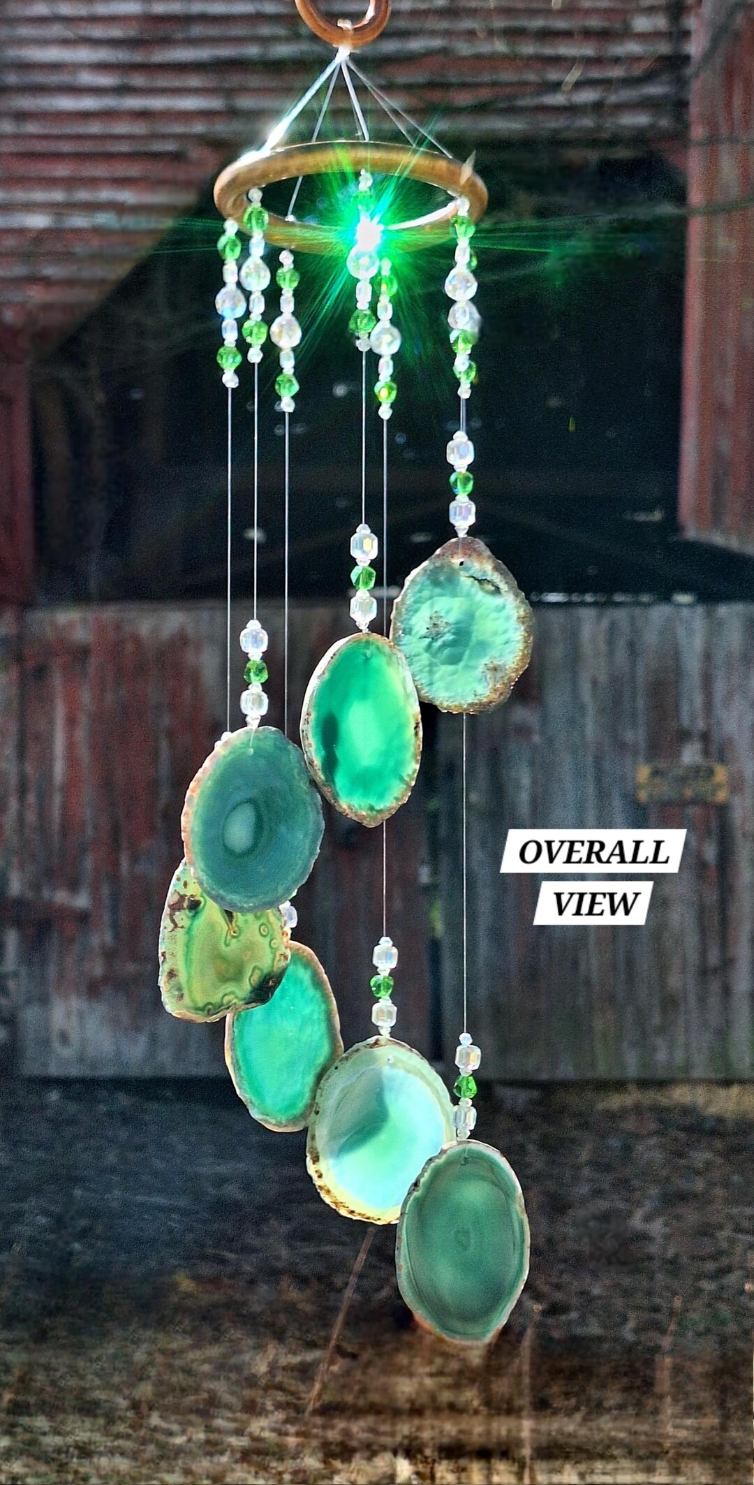 Windchime, Indoor/outdoor Suncatcher, Suncatcher, Agate Windchime ...