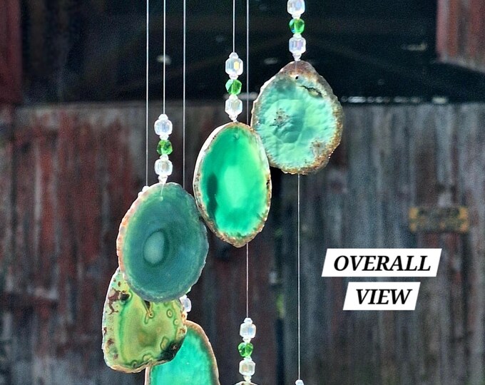 Windchime, Indoor/outdoor Suncatcher, Suncatcher, Agate Windchime ...