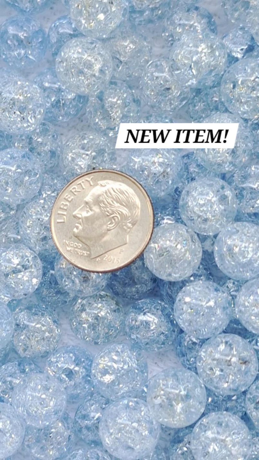 10mm - 10pcs Cracked Marbles, "baby Blue" Fried Marbles, Cracked Fried ...